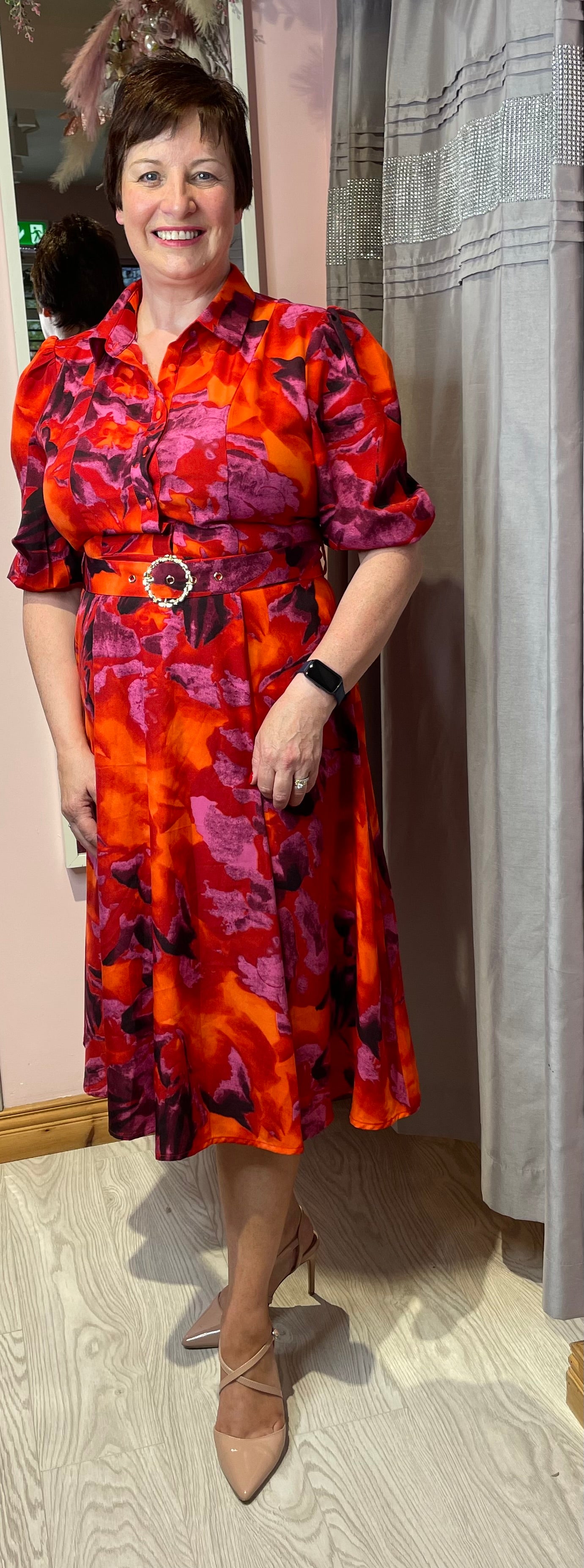 Jenni Dress – Belted Shirt Dress in Bold Print – Angelica Rose Boutique